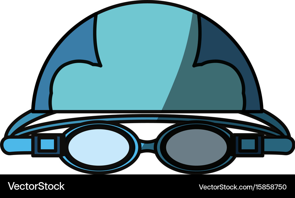 Swimming cap and glasses Royalty Free Vector Image