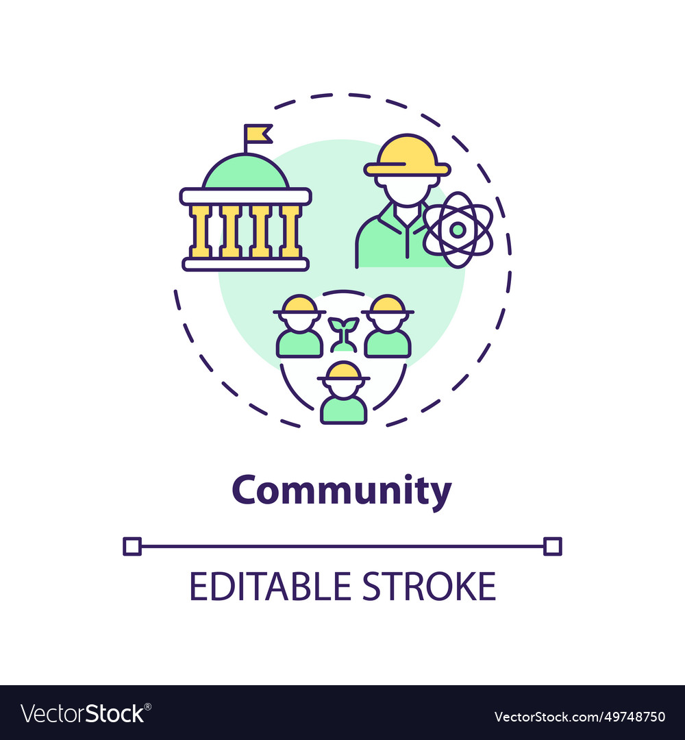 Thin line creative colorful community icon concept