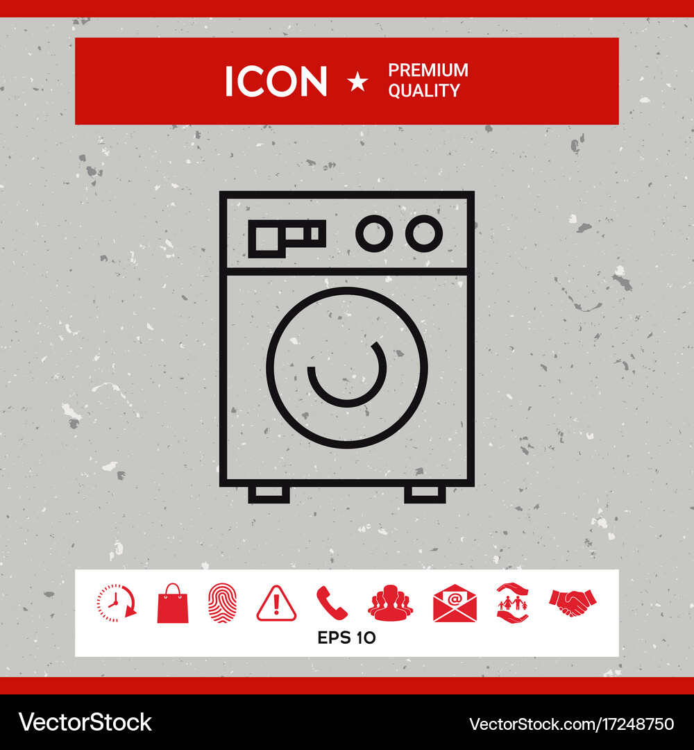 Washing machine linear icon Royalty Free Vector Image