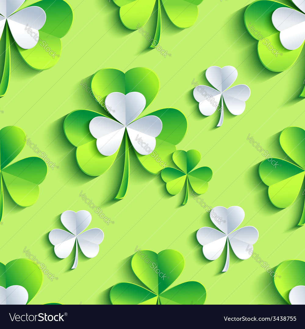 Background seamless pattern 3d patrick leaf clover