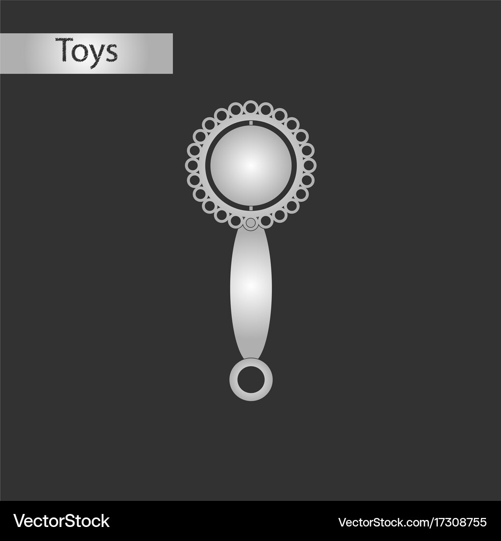 Black and white style toy rattle Royalty Free Vector Image