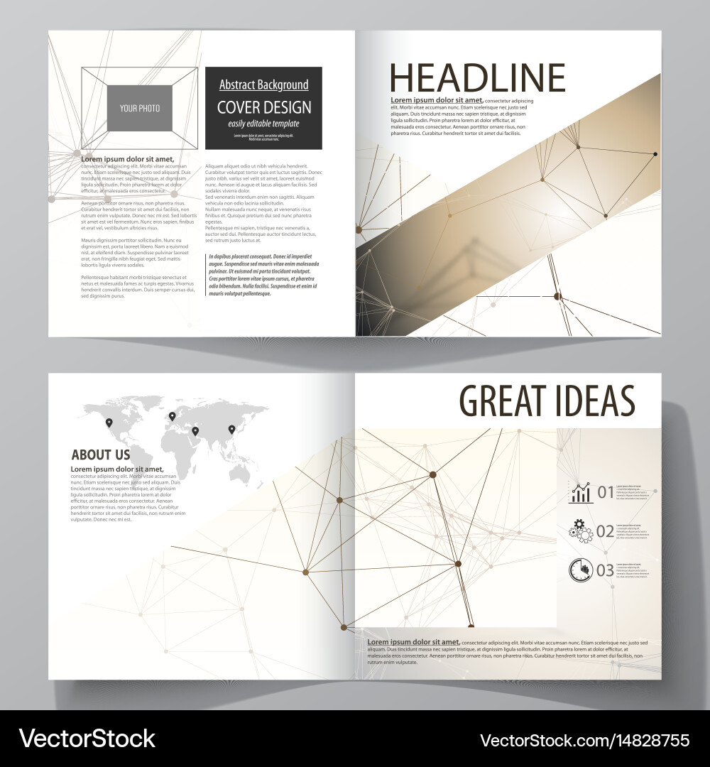 Business templates for square design bi fold Vector Image