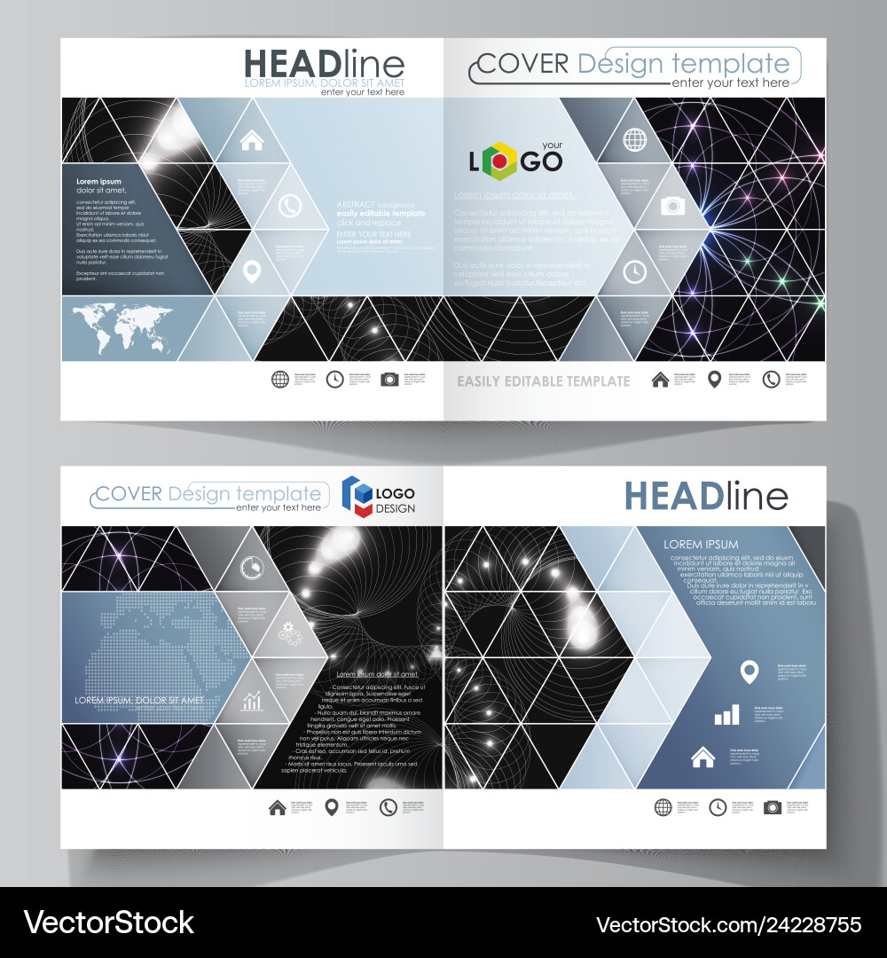 Business templates for square design bi fold Vector Image