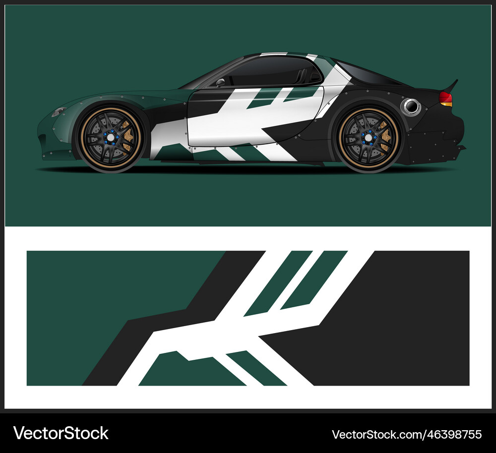 Car graphic vinyl vehicle wrap Royalty Free Vector Image