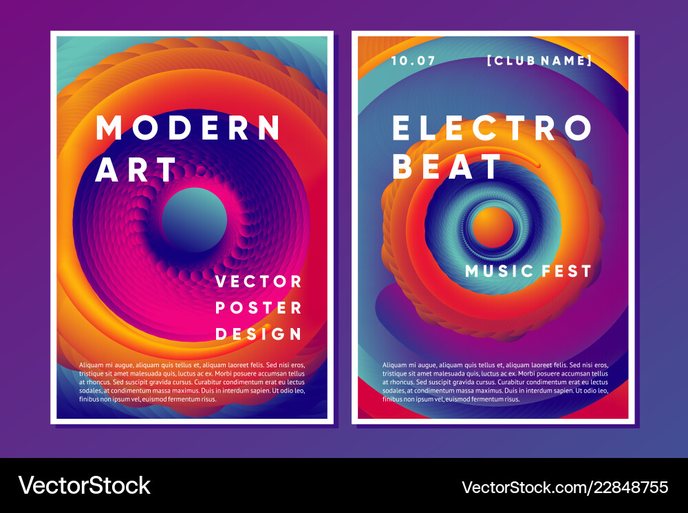 Electronic music poster design with vibrant vortex