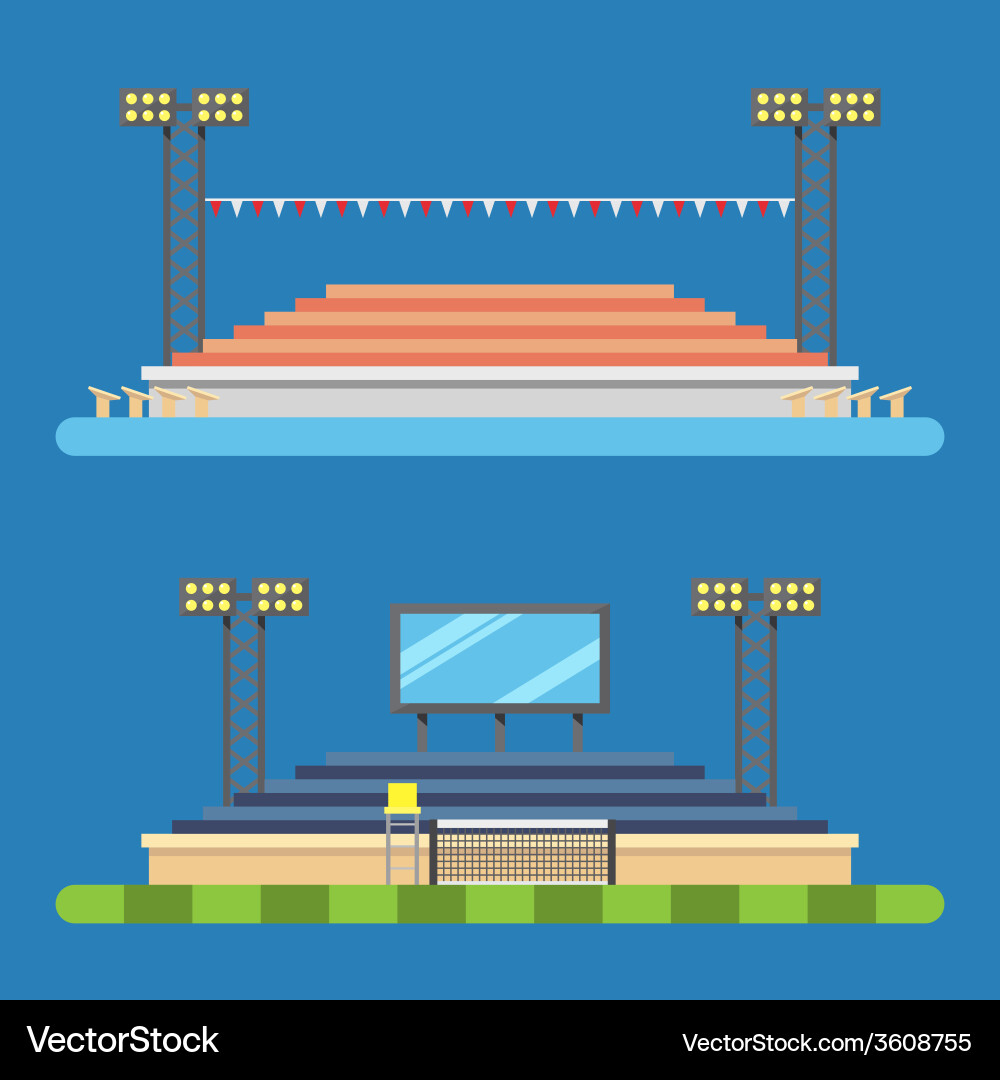 Flat design of sport stadium Royalty Free Vector Image