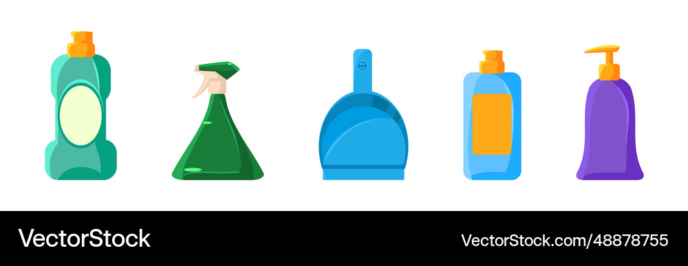 Home cleaning tools and household cleanup object Vector Image