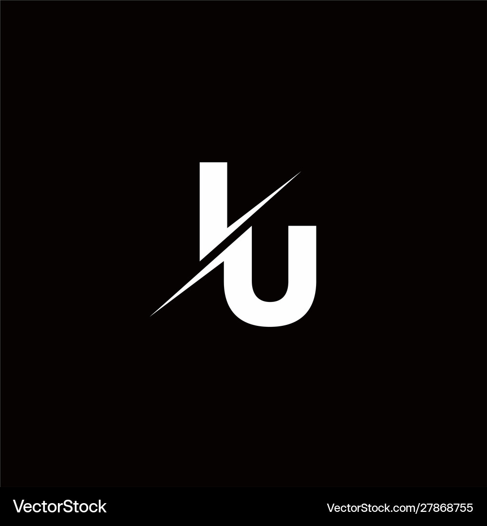 Iu logo letter monogram slash with modern Vector Image