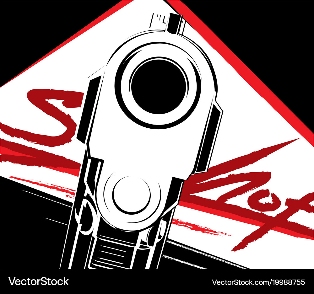 Pistol criminal arm pistol Royalty Free Vector Image