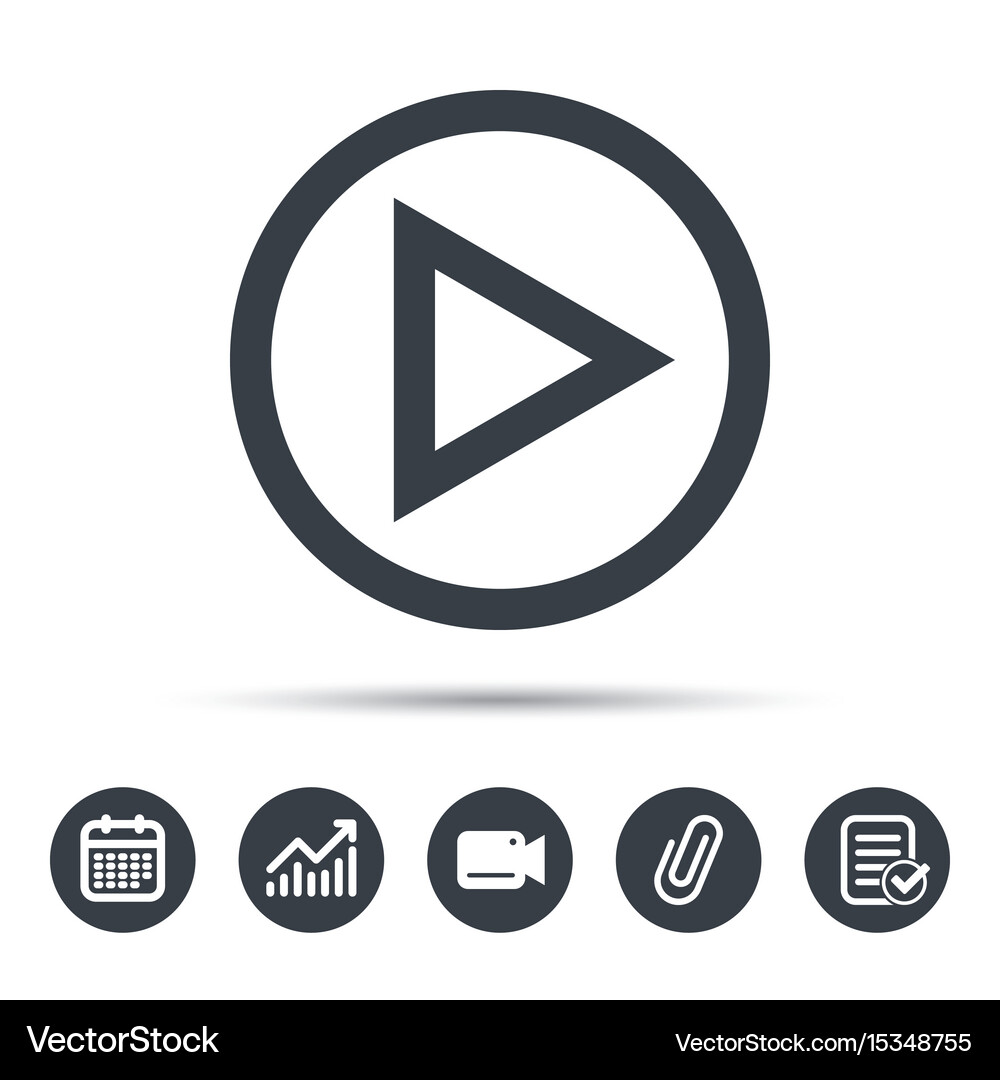 Play icon audio or video player sign Royalty Free Vector