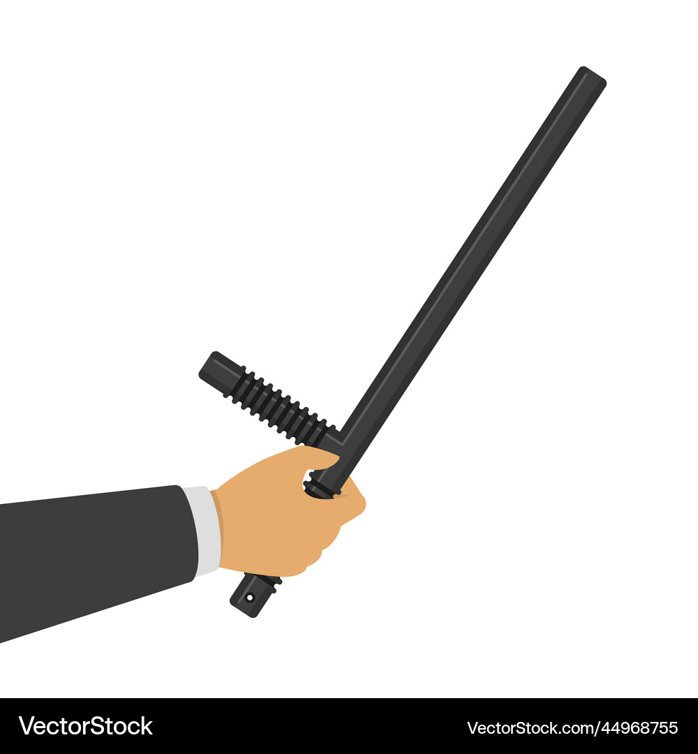 Police nightstick in hand Royalty Free Vector Image