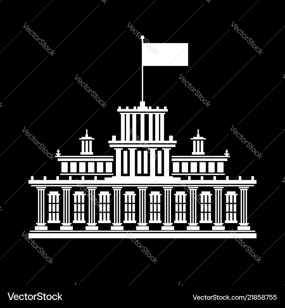 Silhouette government house Royalty Free Vector Image