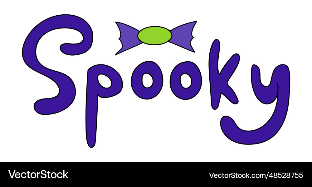 Spooky lettering design with candy halloween text Vector Image
