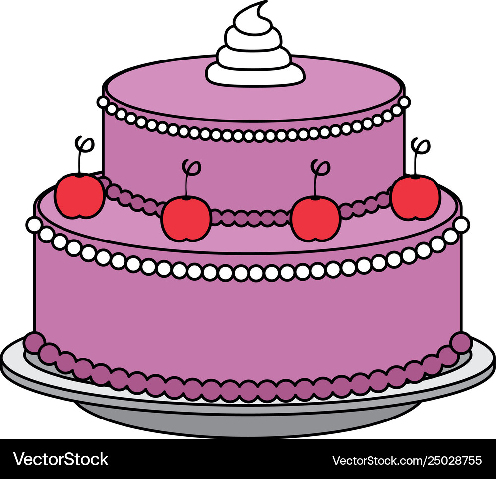 Sweet and delicious cake Royalty Free Vector Image