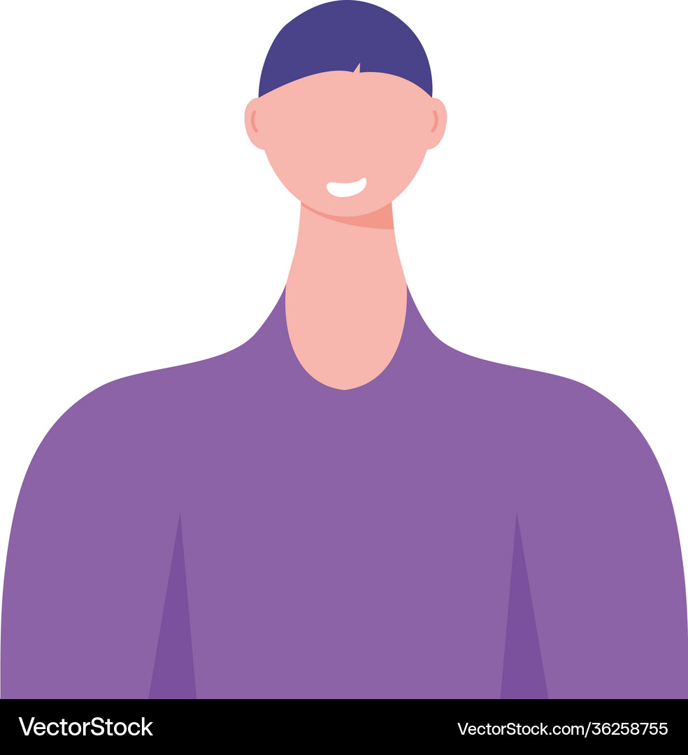 Young man male avatar character Royalty Free Vector Image