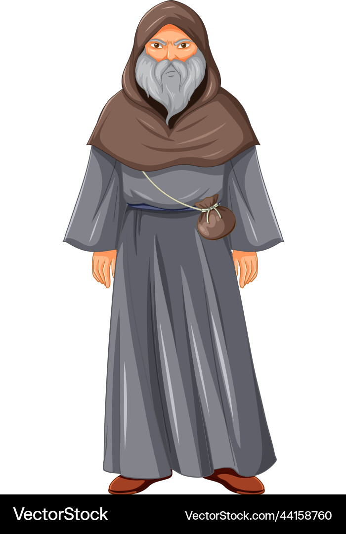 A wizard cartoon character on white background Vector Image