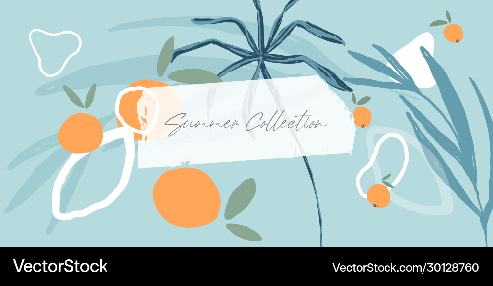 Abstract summer hand drawn header or banner Vector Image