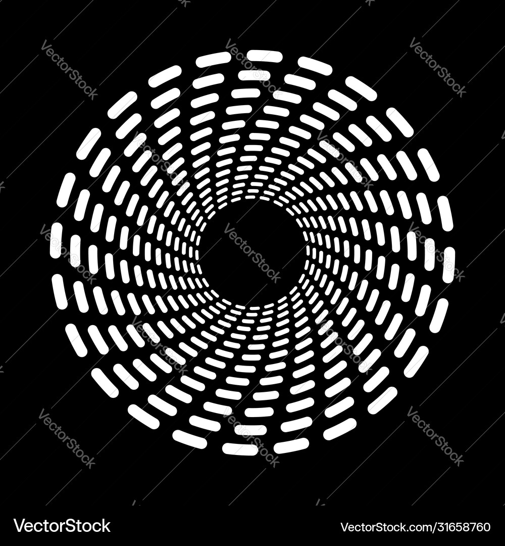 Abstract white halftone shapes in circle form Vector Image