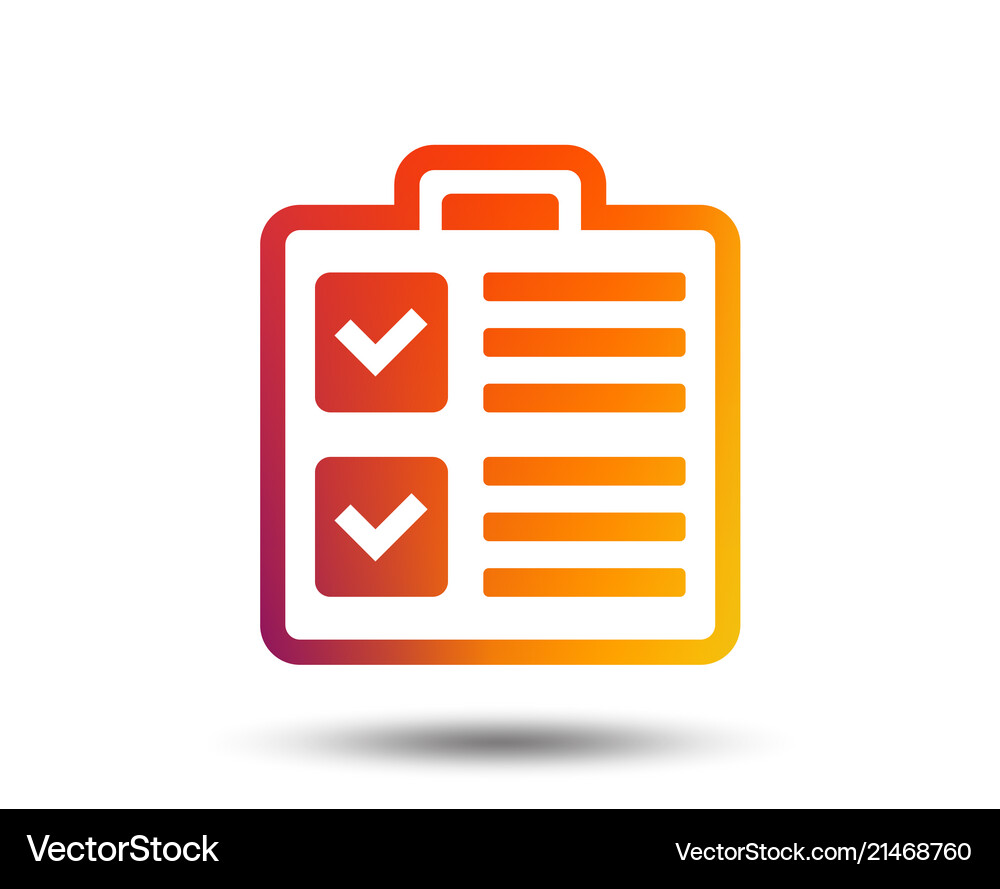 Checklist sign icon control list symbol Royalty Free Vector