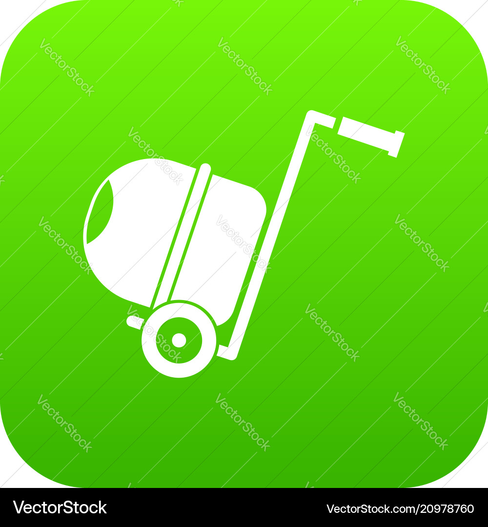 Concrete mixer icon digital green Royalty Free Vector Image