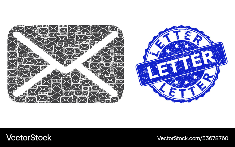 Distress letter round watermark and recursive Vector Image