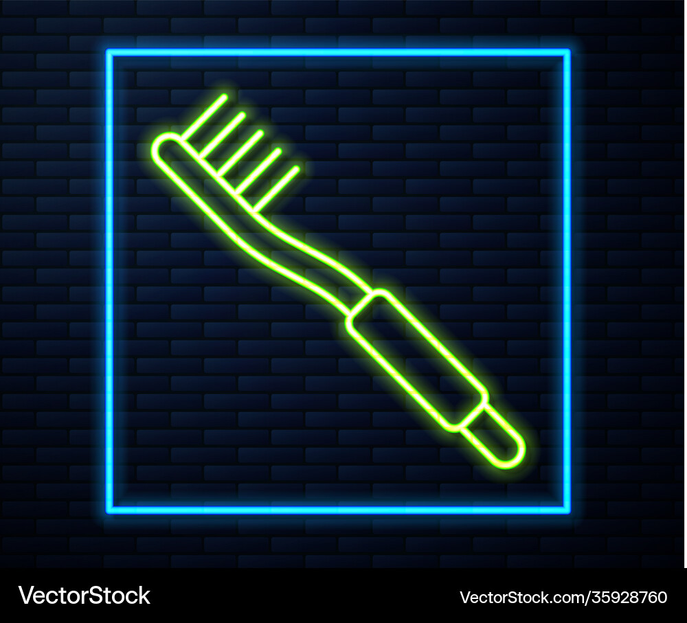 Glowing neon line toothbrush icon isolated Vector Image