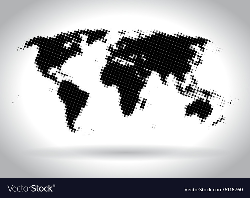Halftone map Royalty Free Vector Image - VectorStock