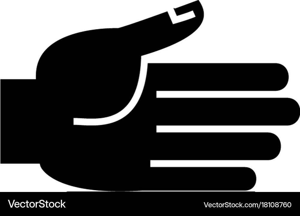 Hand open icon black sign o Royalty Free Vector Image