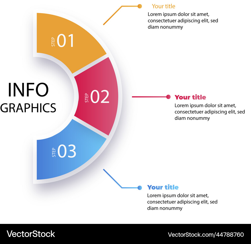 Modern colorful infographic with steps design Vector Image