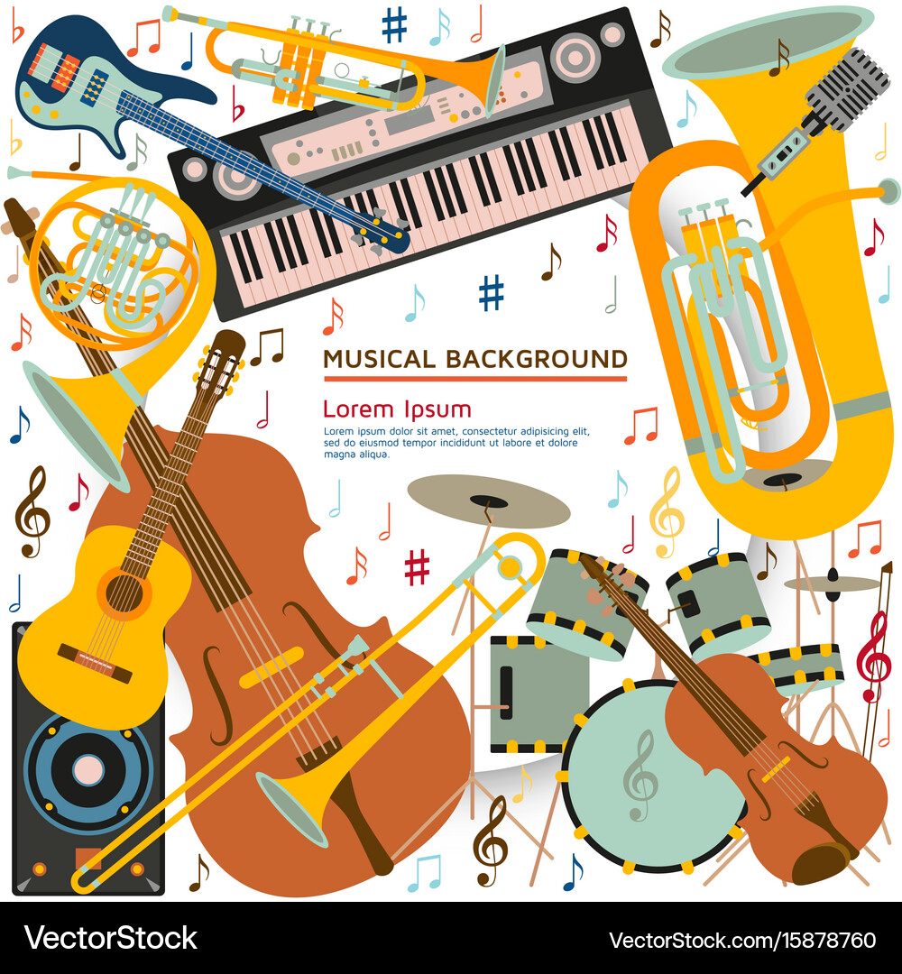 Musical background made of different Royalty Free Vector