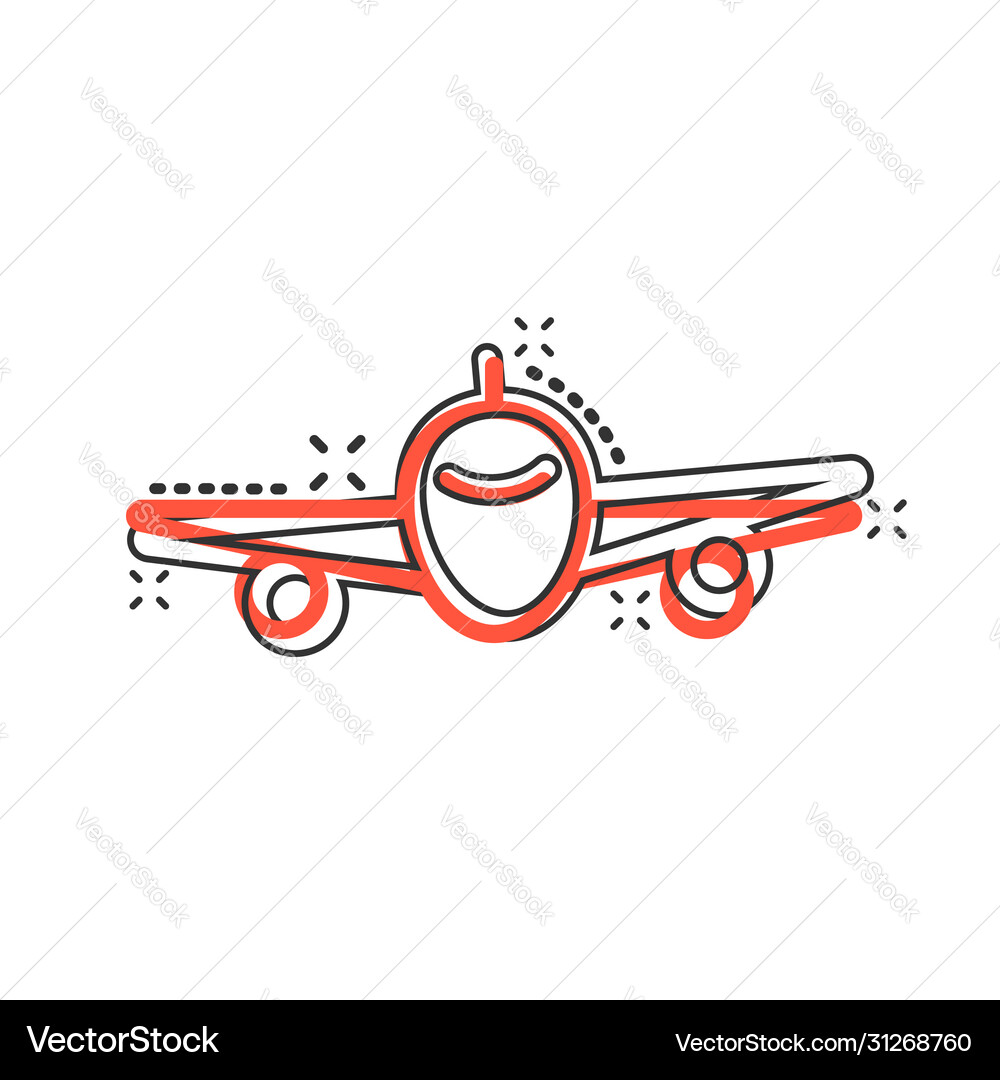 Plane icon in comic style airplane cartoon Vector Image