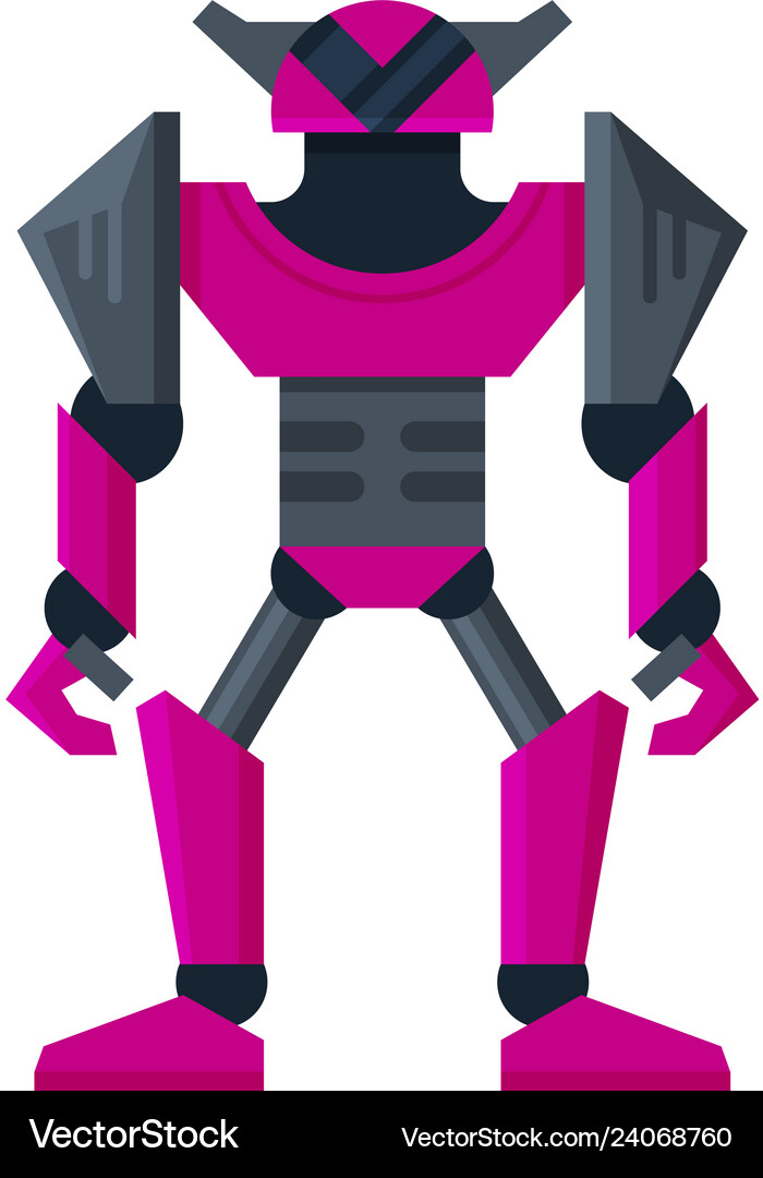 Purple Steel Robot Transformer Royalty Free Vector Image