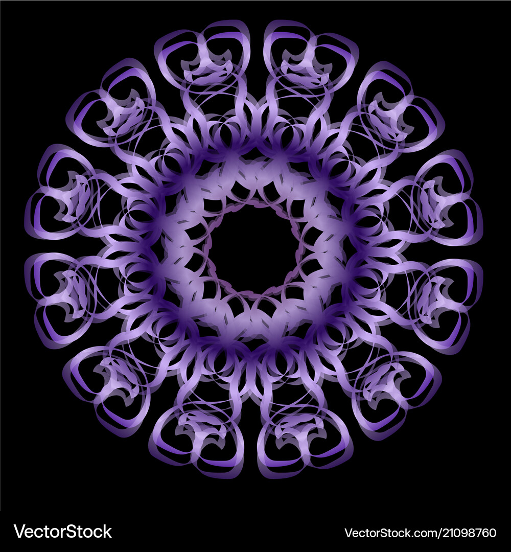 Purple ultraviolet mandala with metallic effect Vector Image