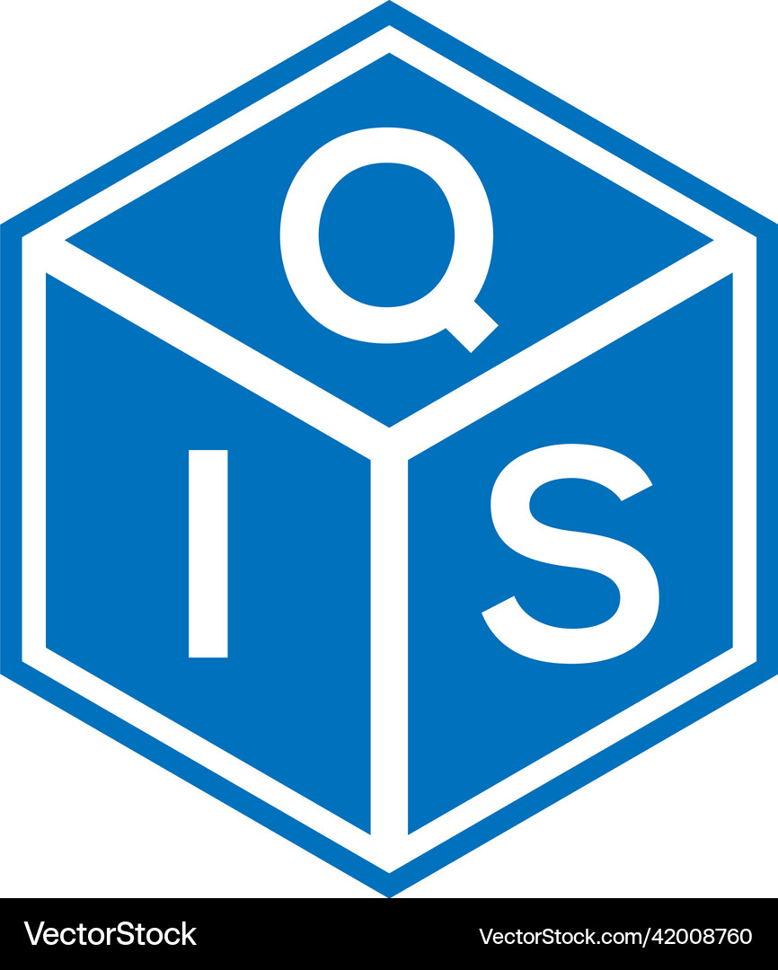 Qis letter logo design on black background Vector Image
