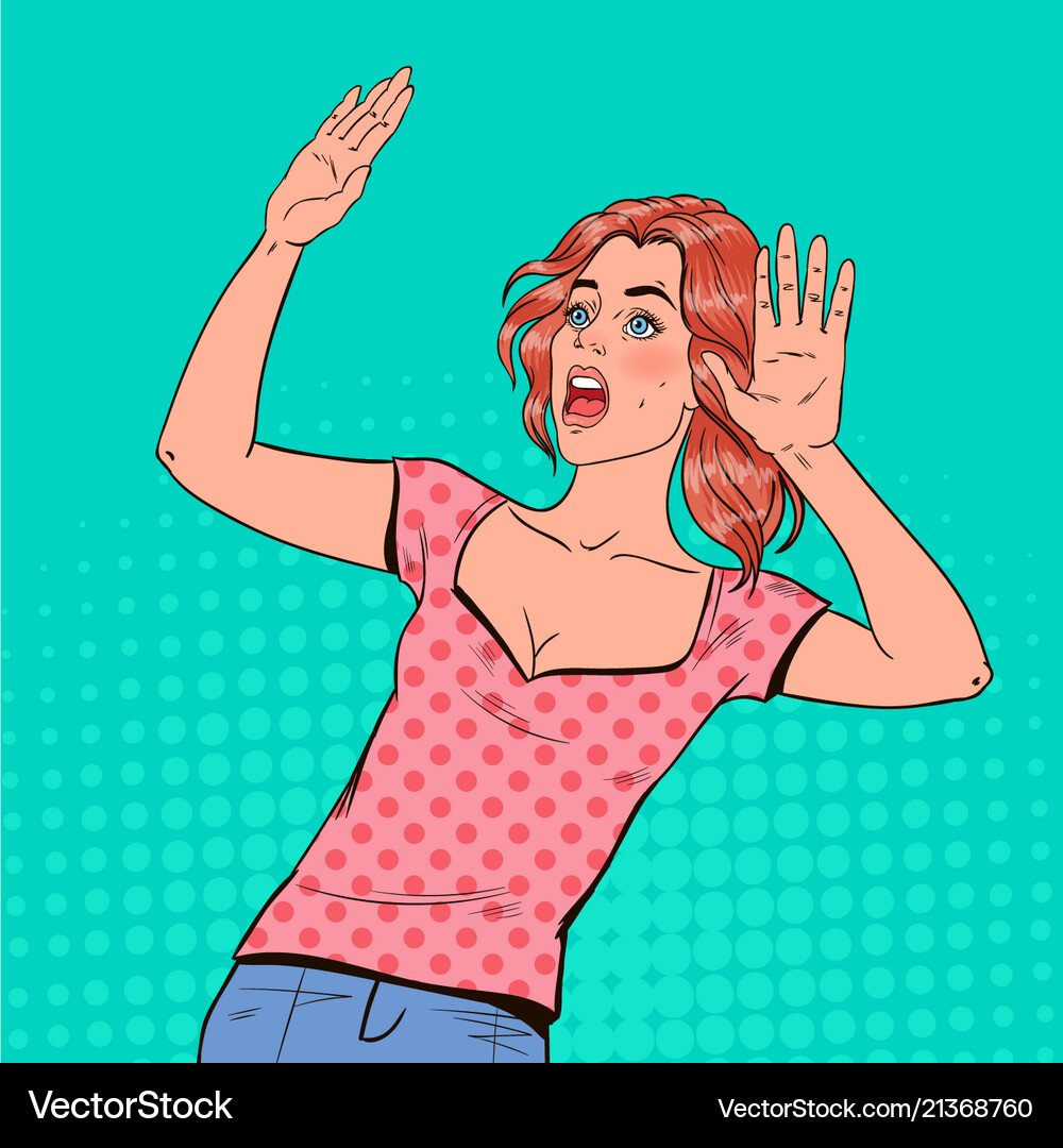 Scared Woman - Pop Art Style Royalty Free Vector Image