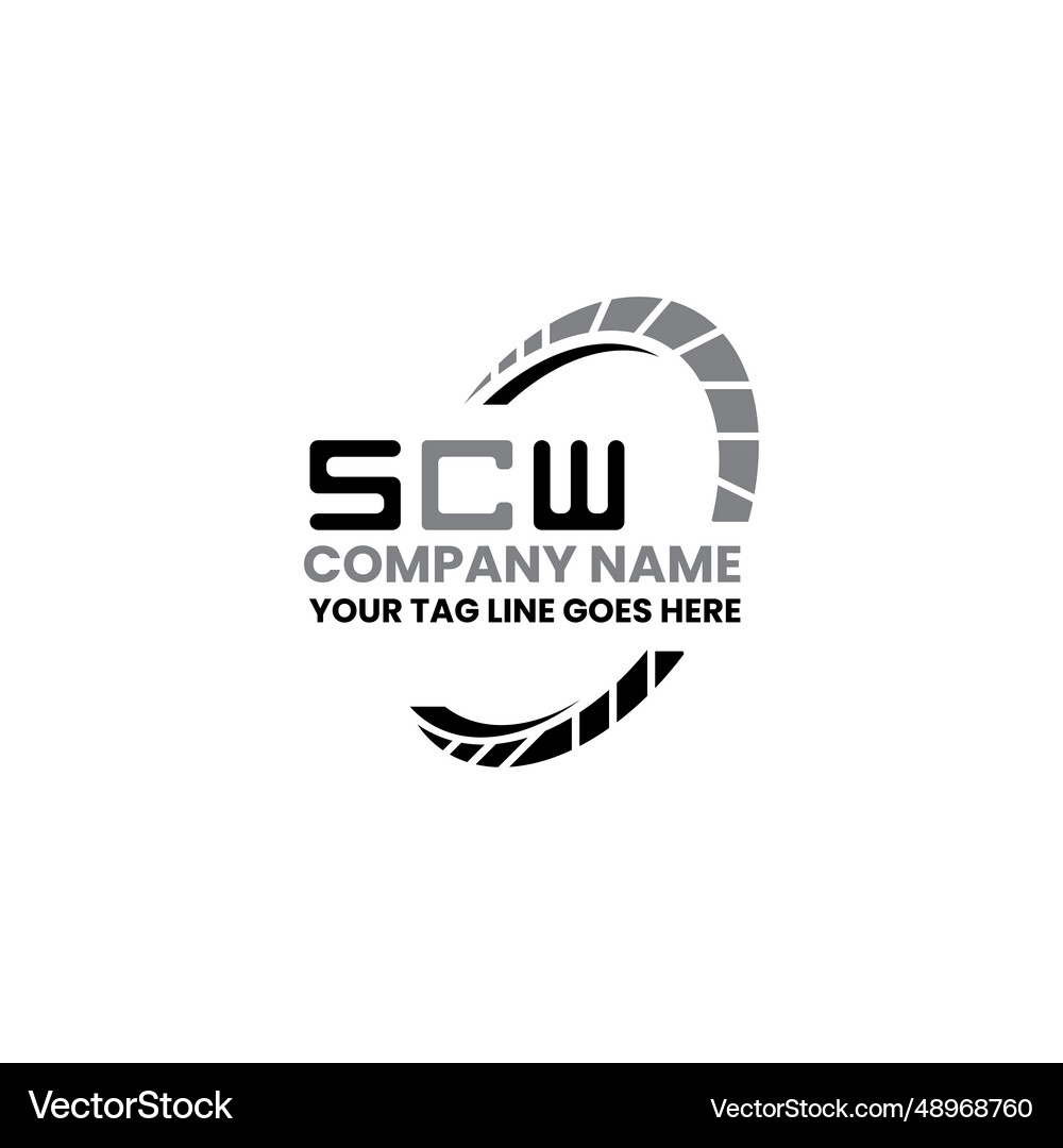 Scw letter logo design simple and modern Vector Image