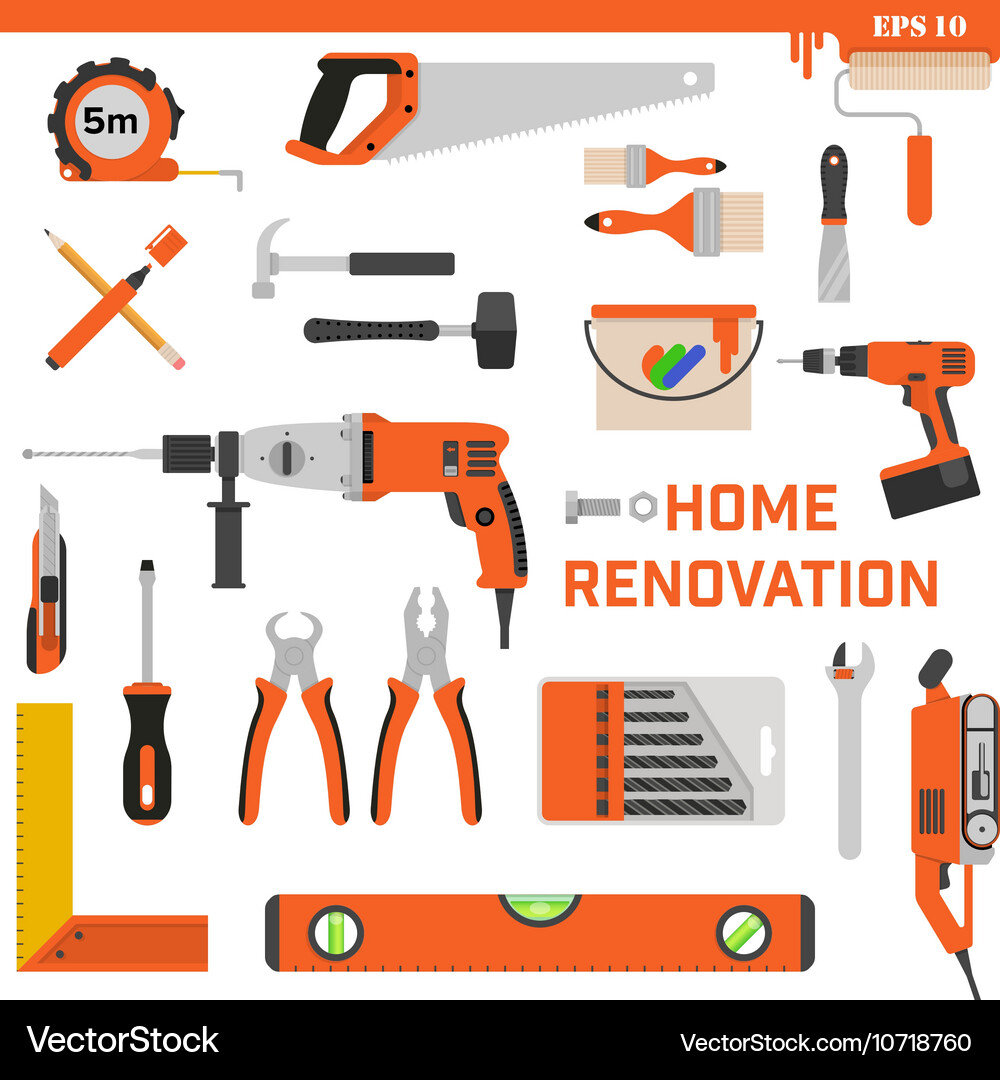 Set of construction tools on a white background Vector Image