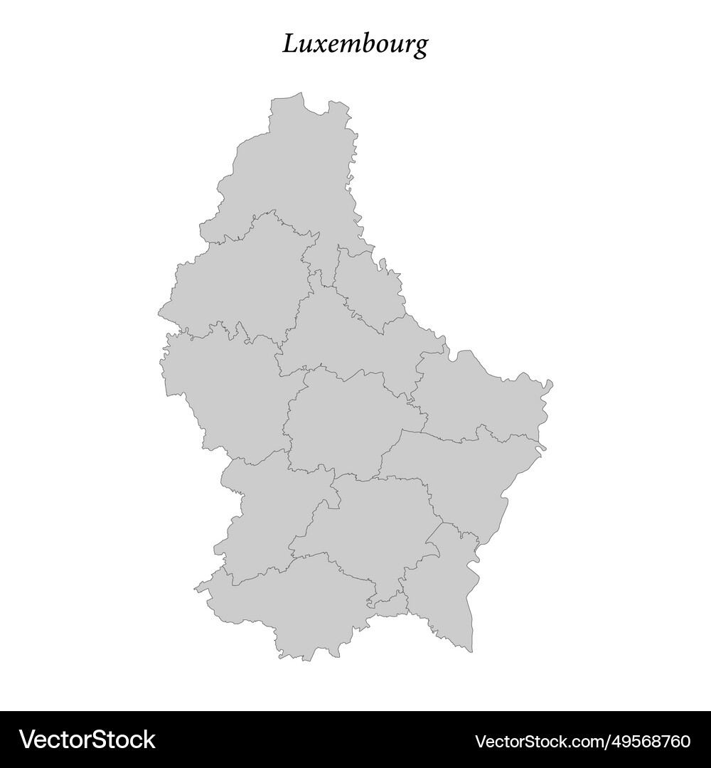 Simple flat map of luxembourg with borders Vector Image