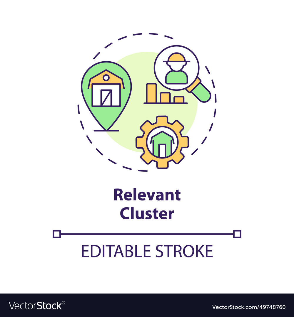 Thin line creative colorful relevant cluster icon Vector Image