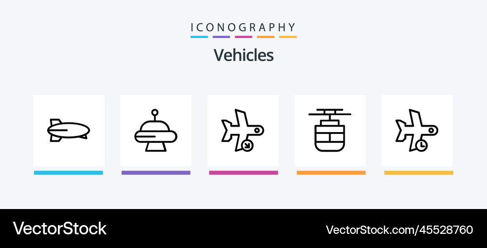 Vehicles line 5 icon pack including vehicle Vector Image