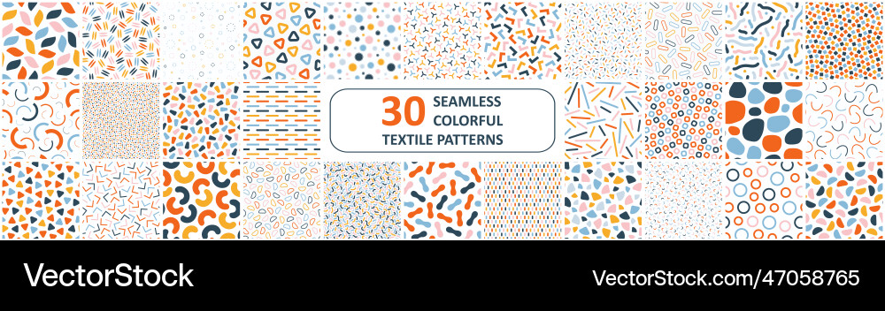 Collection of seamless colorful patterns Vector Image