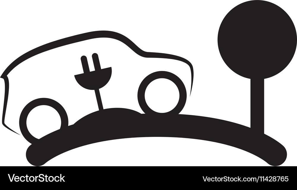 Eco car symbol isolated icon Royalty Free Vector Image