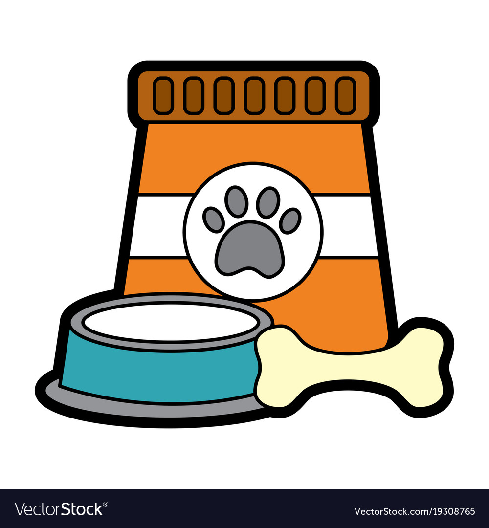 Food bowl and bone pet icon image Royalty Free Vector Image