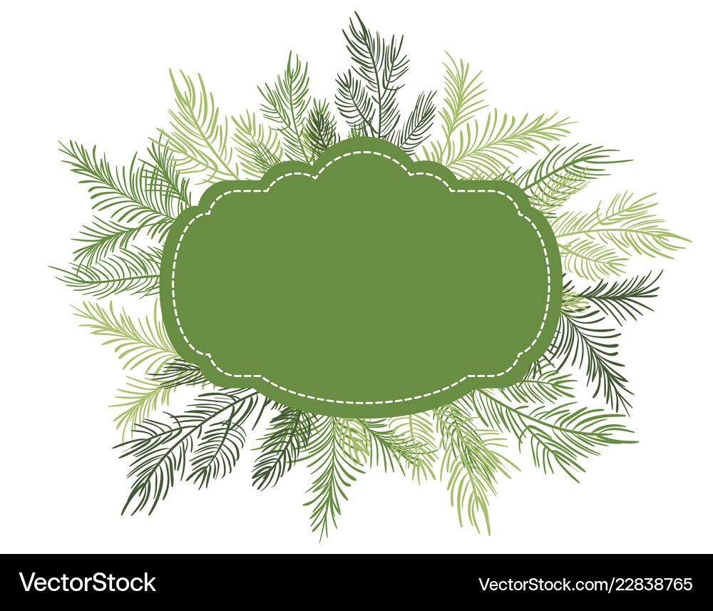 Green christmas frame Royalty Free Vector Image