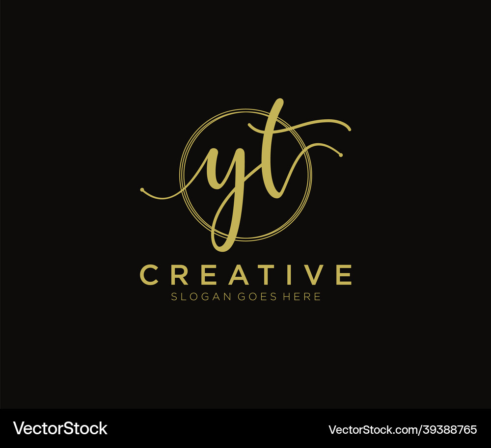 Initial yt feminine logo beauty monogram Vector Image
