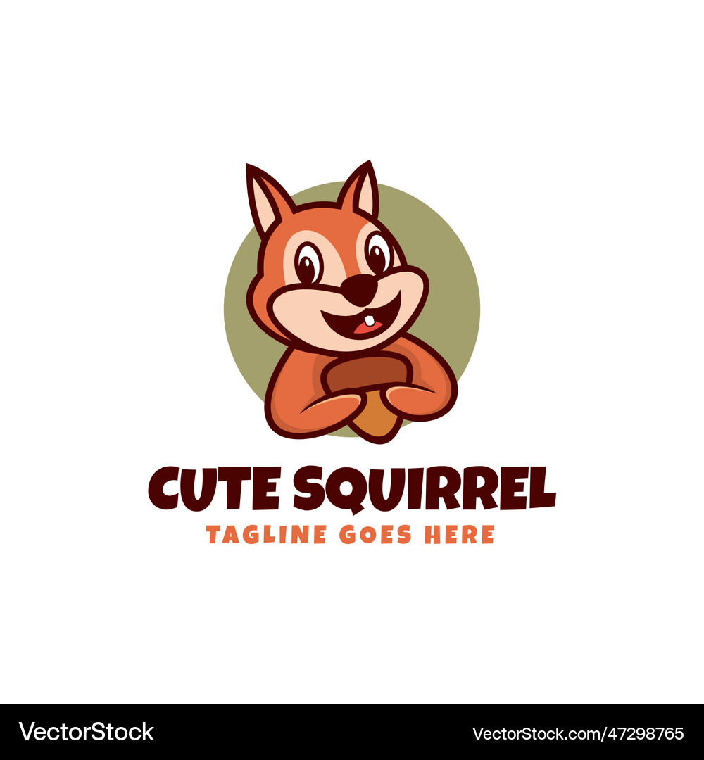 Logo cute squirrel mascot cartoon style Royalty Free Vector