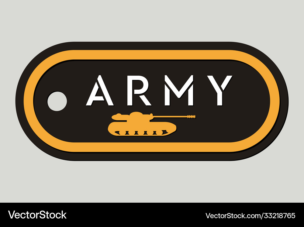 Military token emblem army badge design Royalty Free Vector