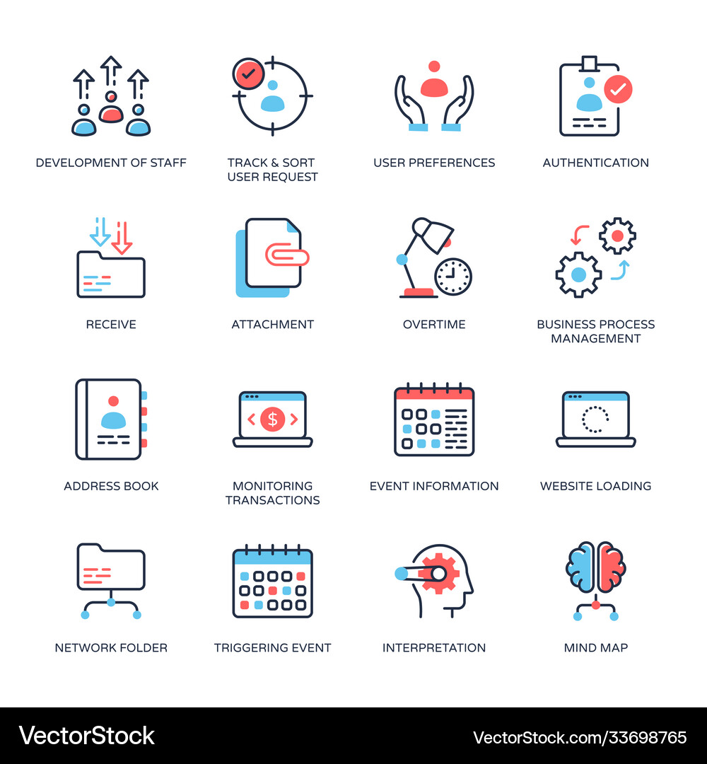 Minimal business concepts icons Royalty Free Vector Image