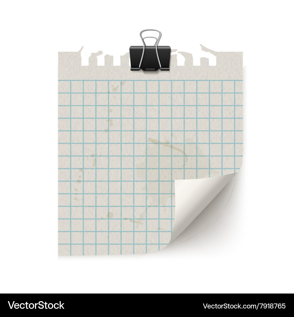 Old fashion sticky notebook paper sheet Royalty Free Vector