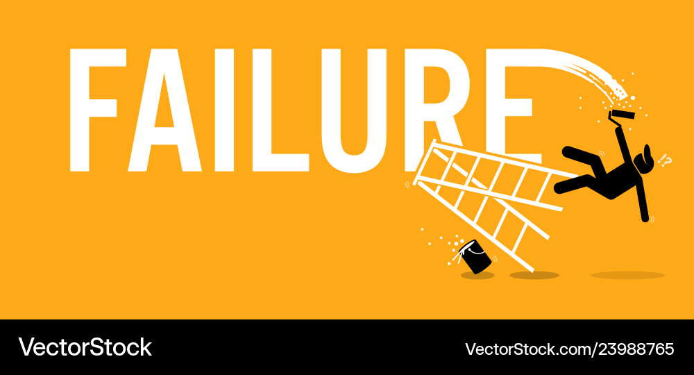 Painter painting word failure on a wall by Vector Image